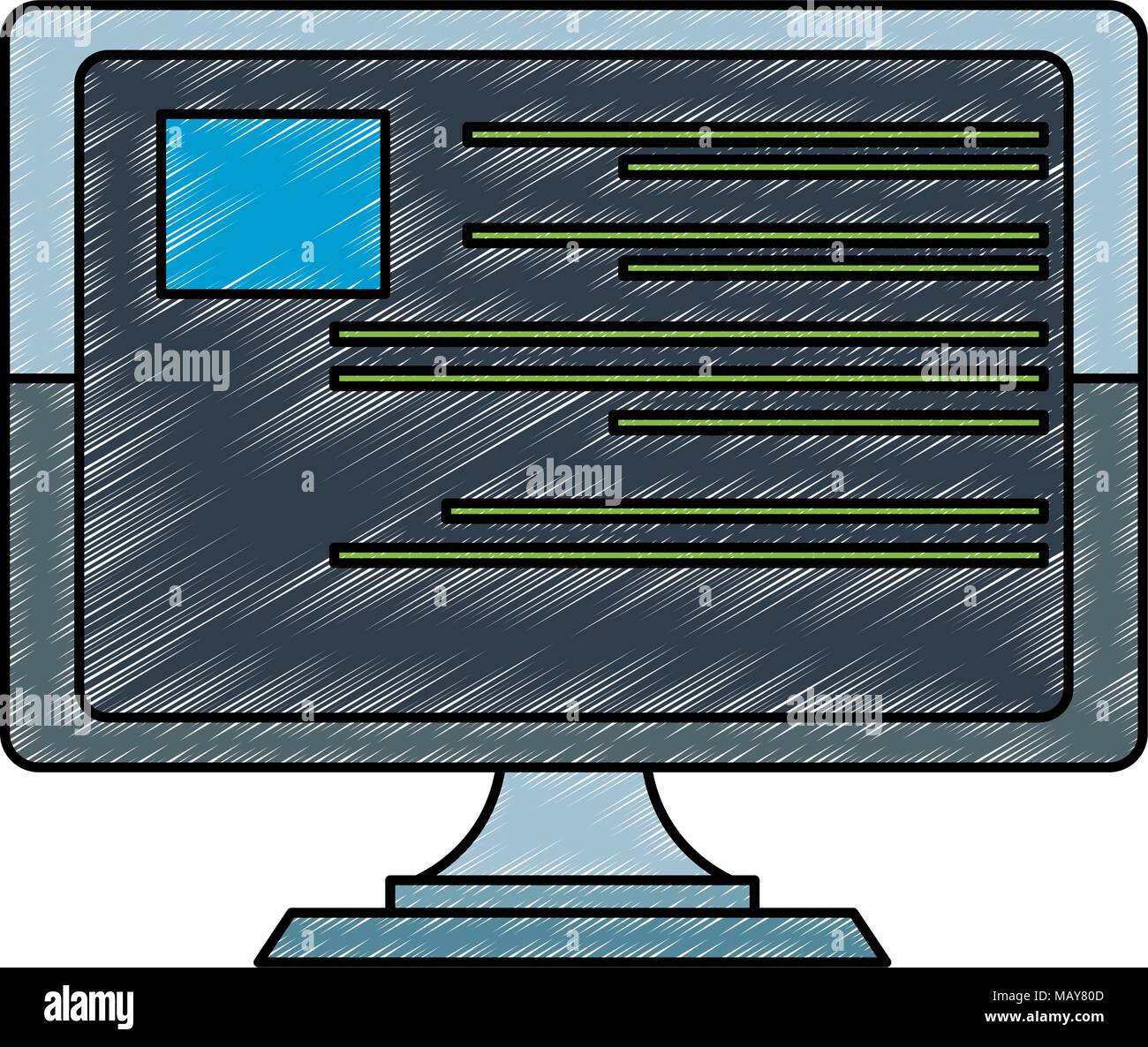 Computer screen technology scribble Stock Vector Image & Art - Alamy