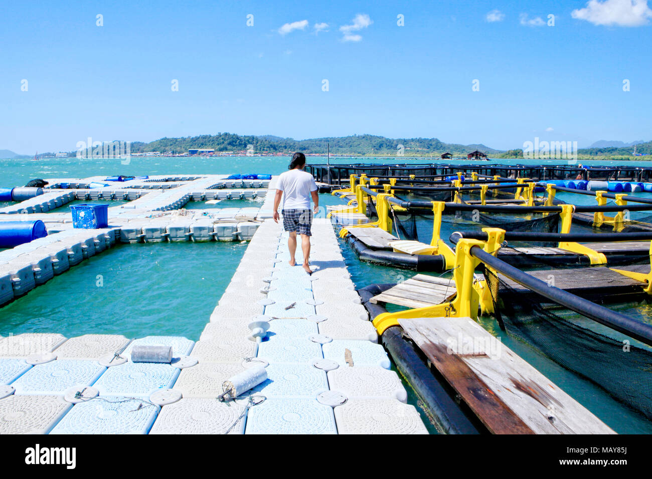 Floating fishing farm in Langkawi, managed by Abdul Halim Zainab Abidin ...