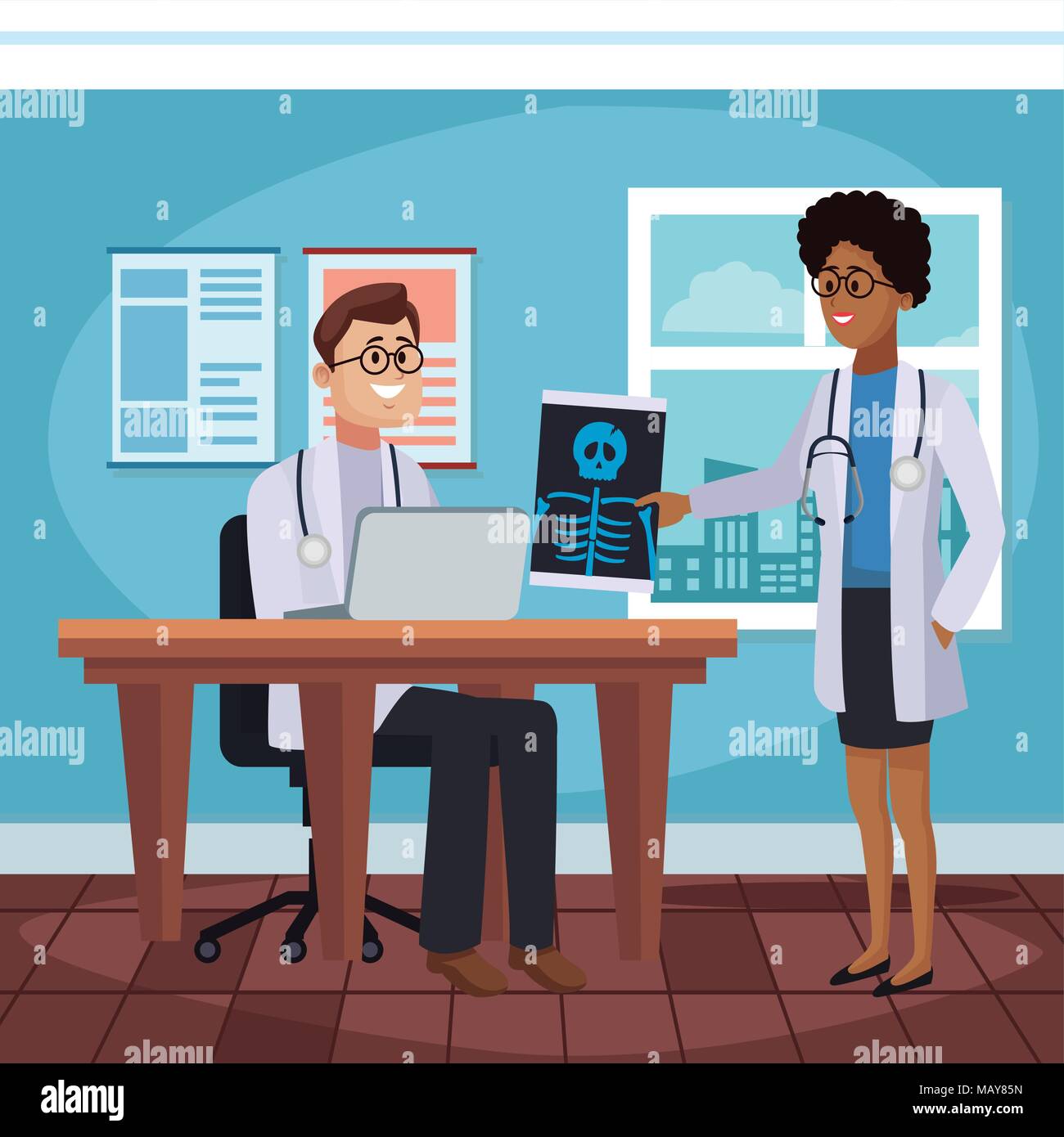 Doctors office cartoon Stock Vector Image & Art - Alamy