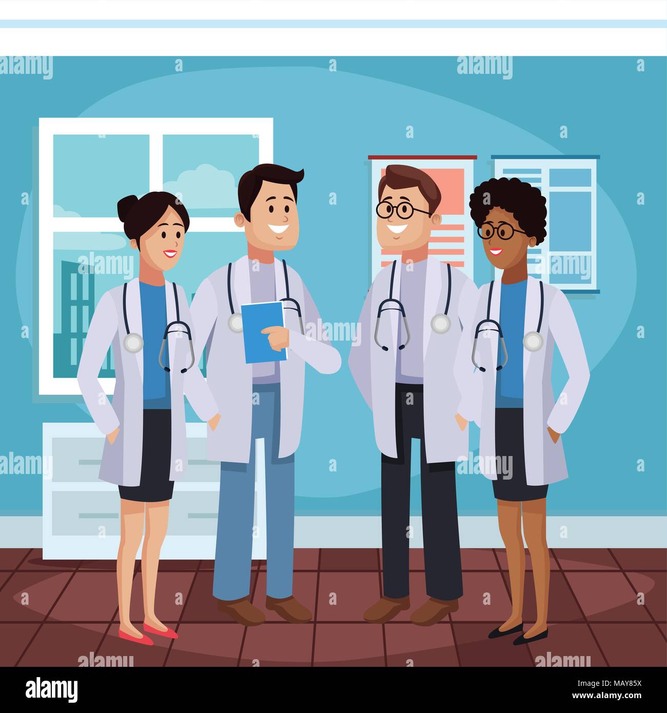 Doctors office cartoon Stock Vector Image & Art - Alamy