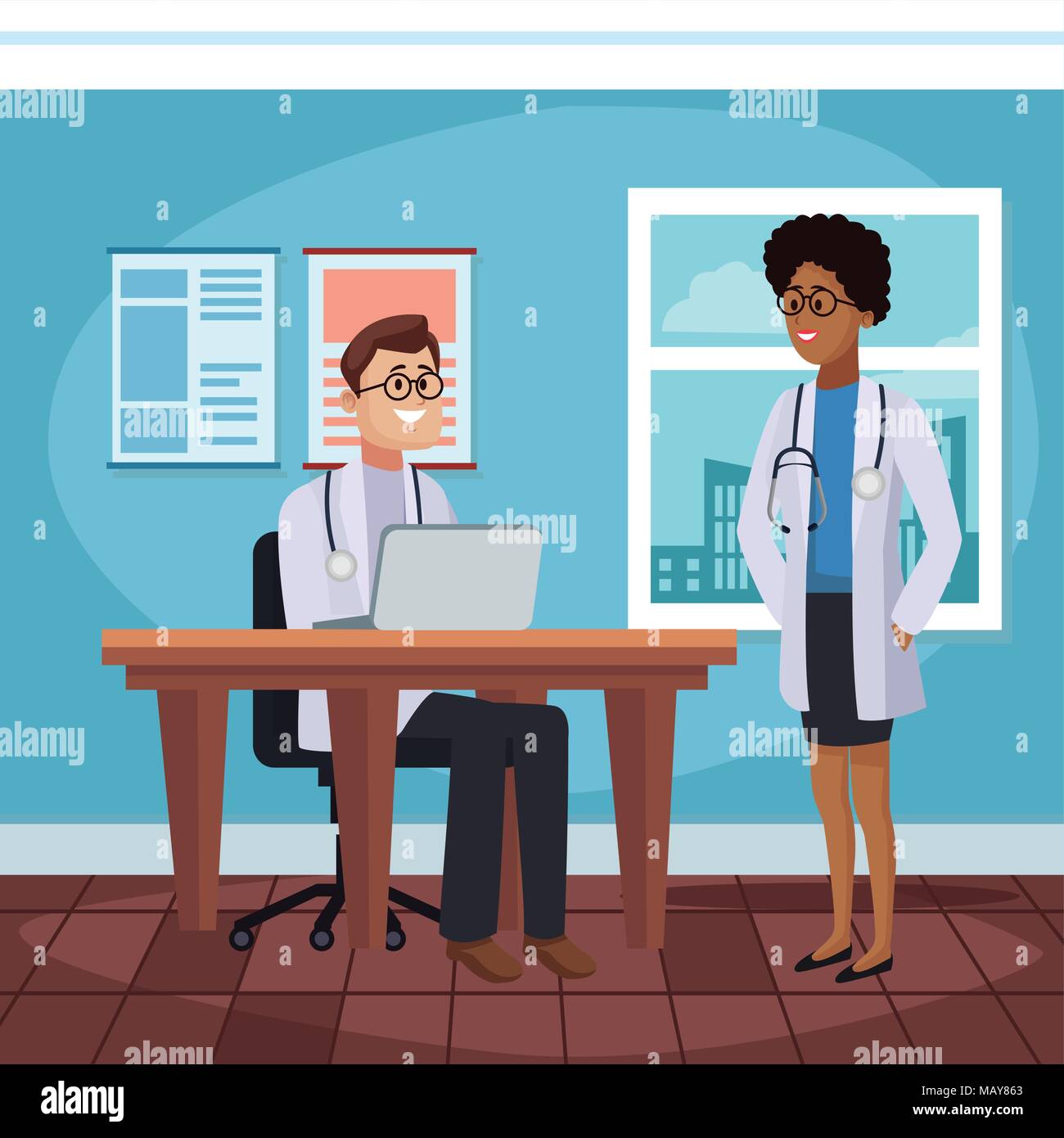 Doctors office cartoon Stock Vector Image & Art - Alamy