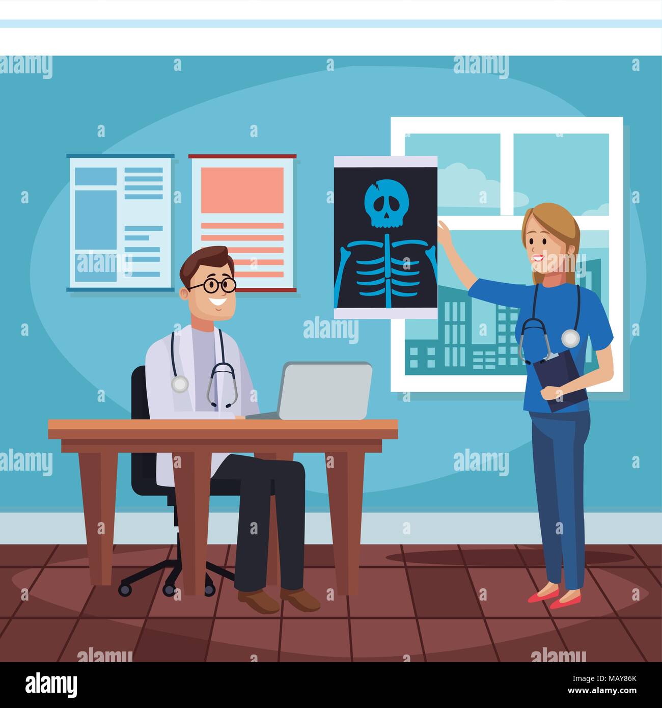 Doctors office cartoon Stock Vector Image & Art - Alamy