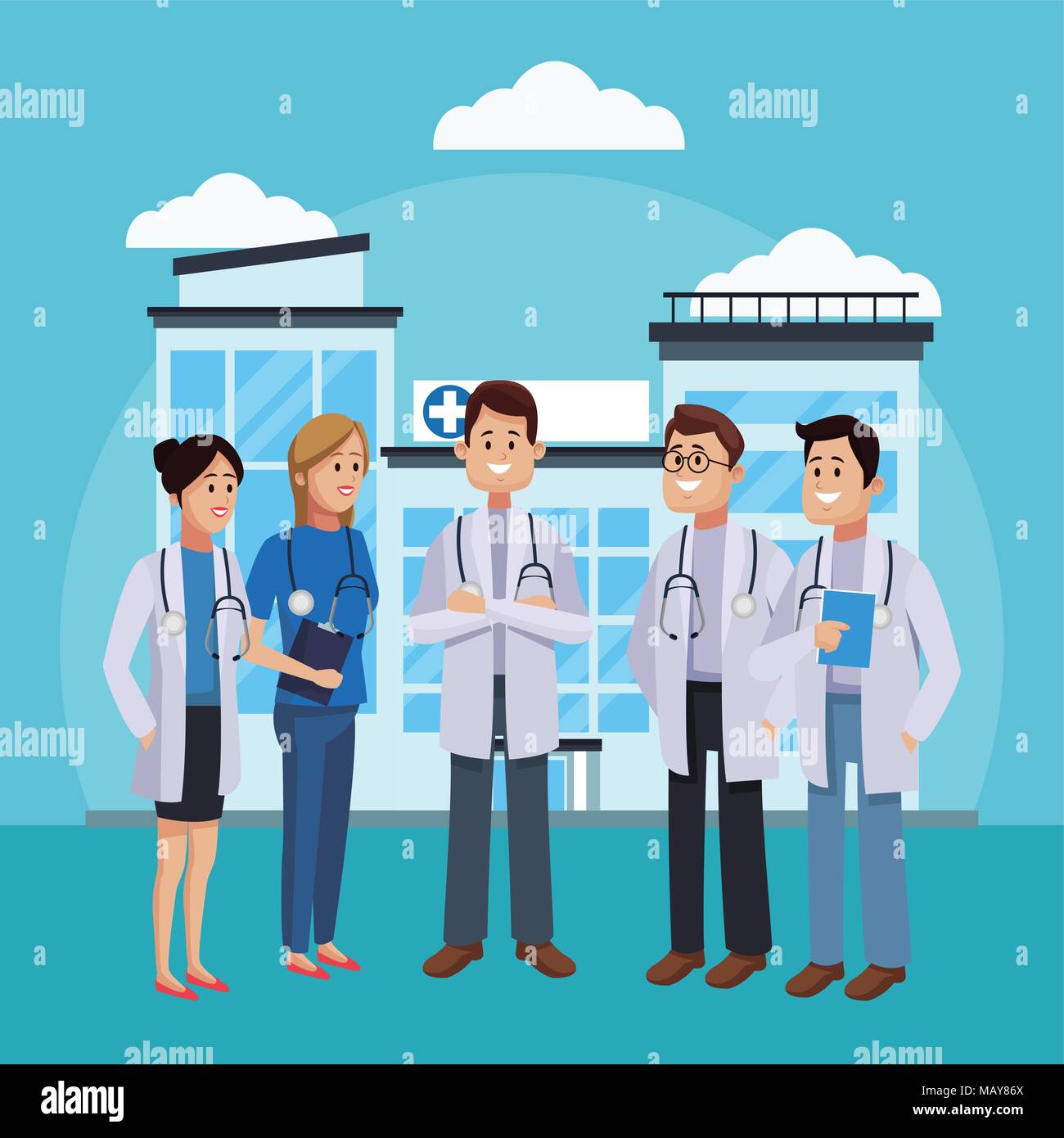 Medical teamwork cartoon Stock Vector Image & Art - Alamy
