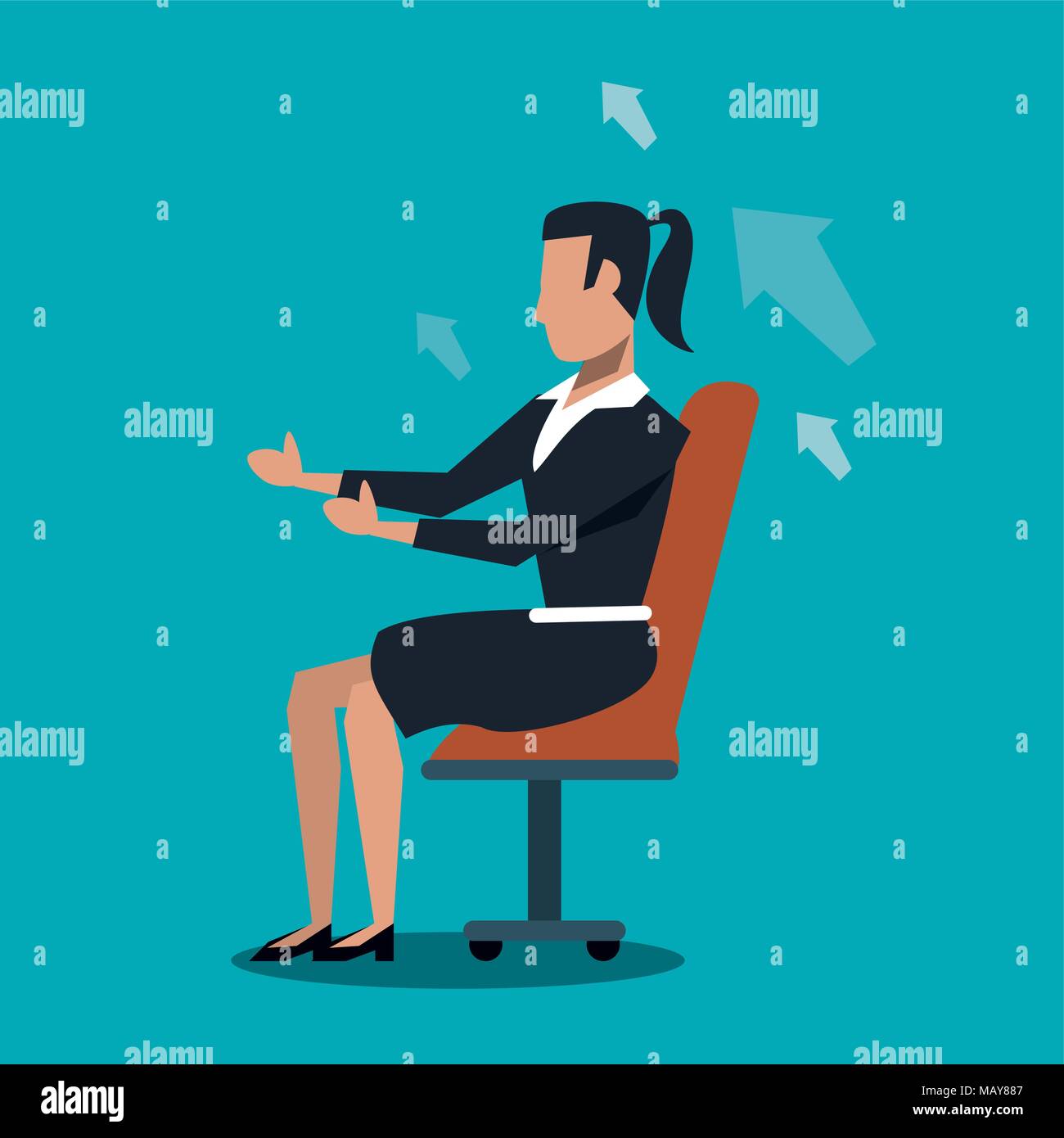 Business woman seated on chair Stock Vector Image & Art - Alamy