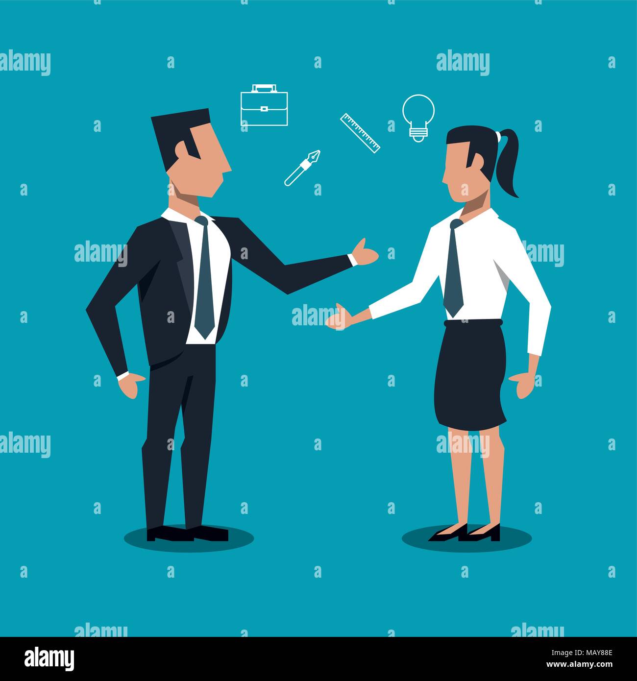 Business talk cheerful young Stock Vector Images - Alamy