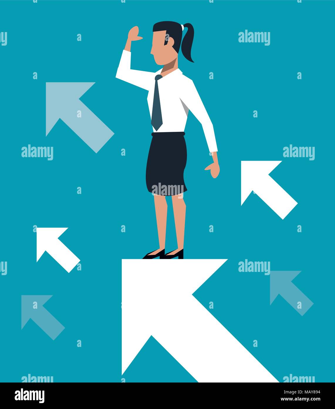 Business woman over progressive arrows Stock Vector Image & Art - Alamy