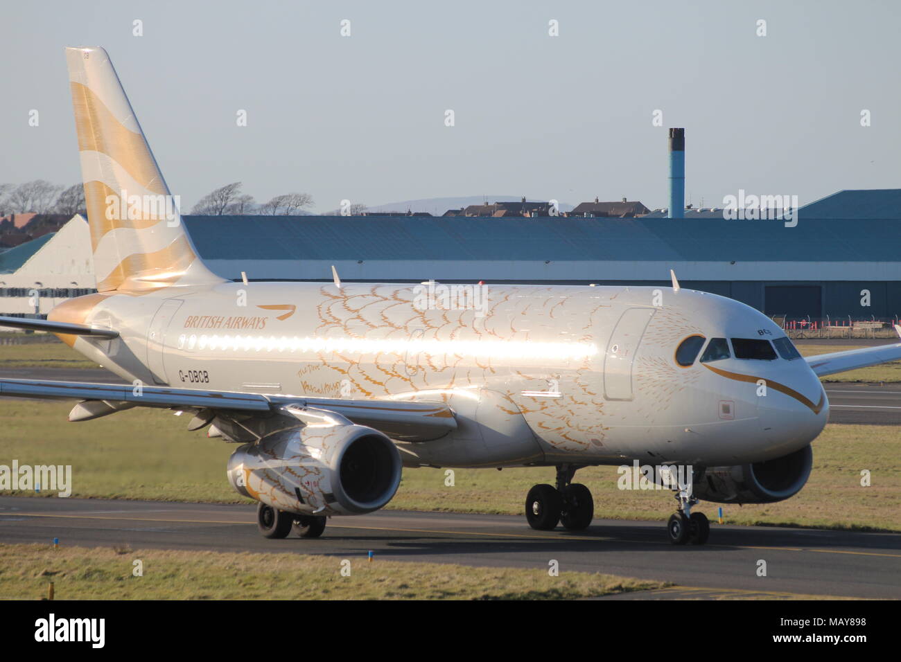 G-DBCB, an Airbus A319-131 operated by British Airways, in "The Dove ...
