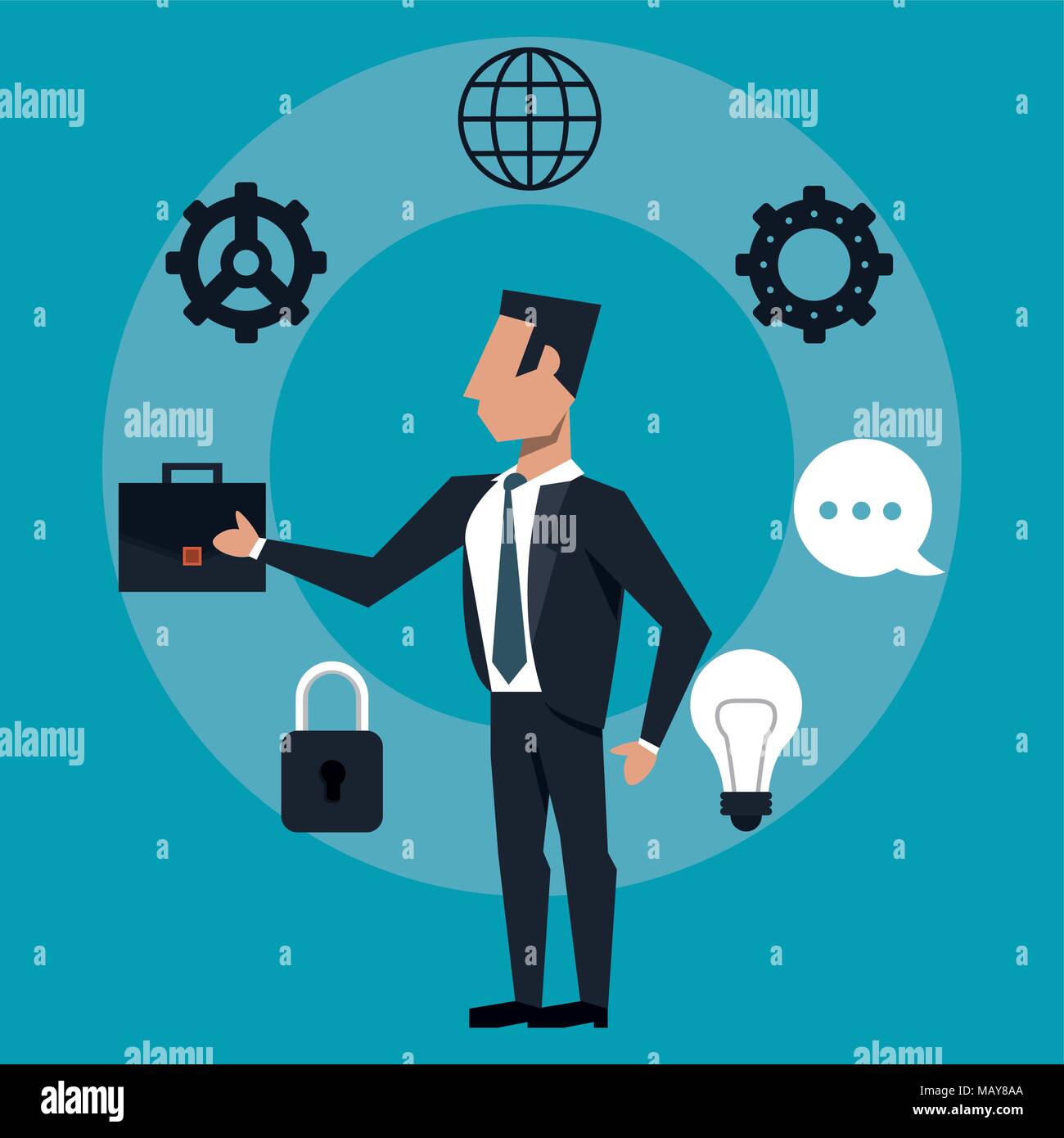 Businessman with tools cartoons Stock Vector Image & Art - Alamy