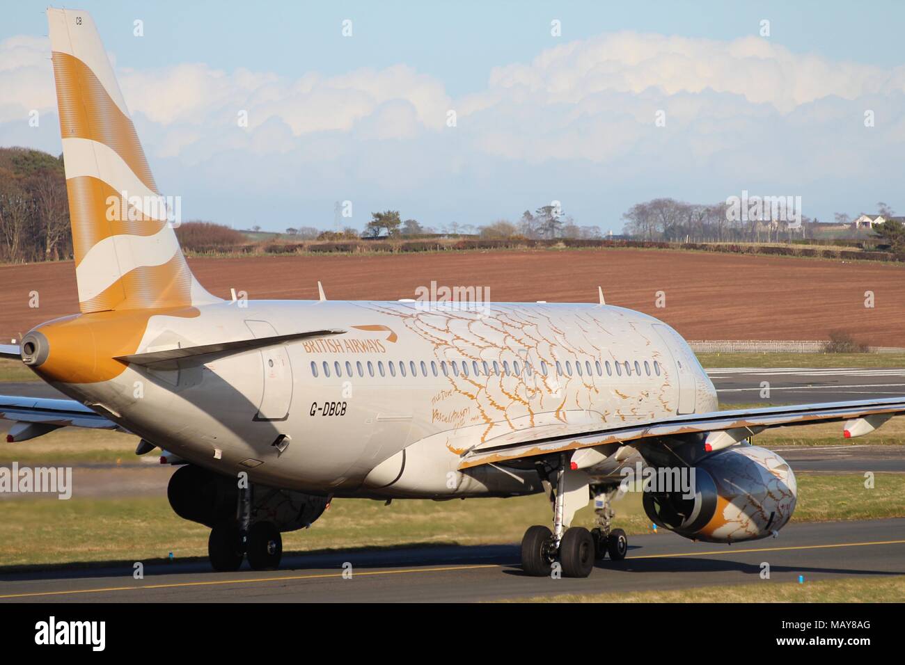 G-DBCB, an Airbus A319-131 operated by British Airways, in "The Dove ...