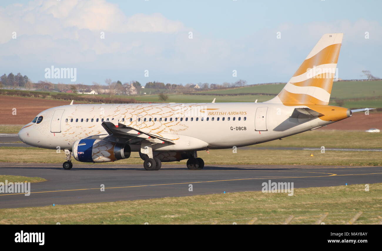 G-DBCB, an Airbus A319-131 operated by British Airways, in "The Dove ...