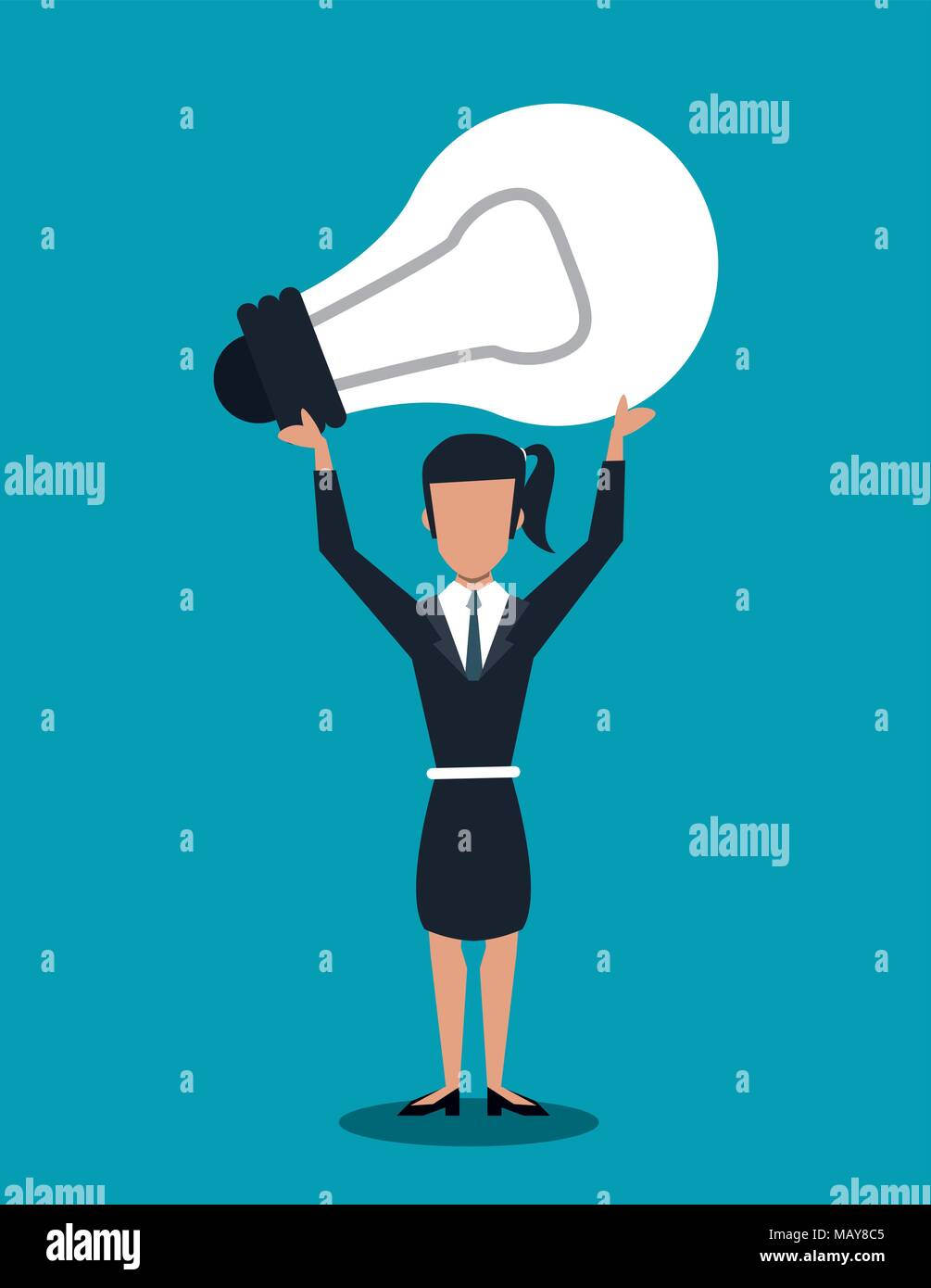 Woman holding bulb Stock Vector Images - Alamy