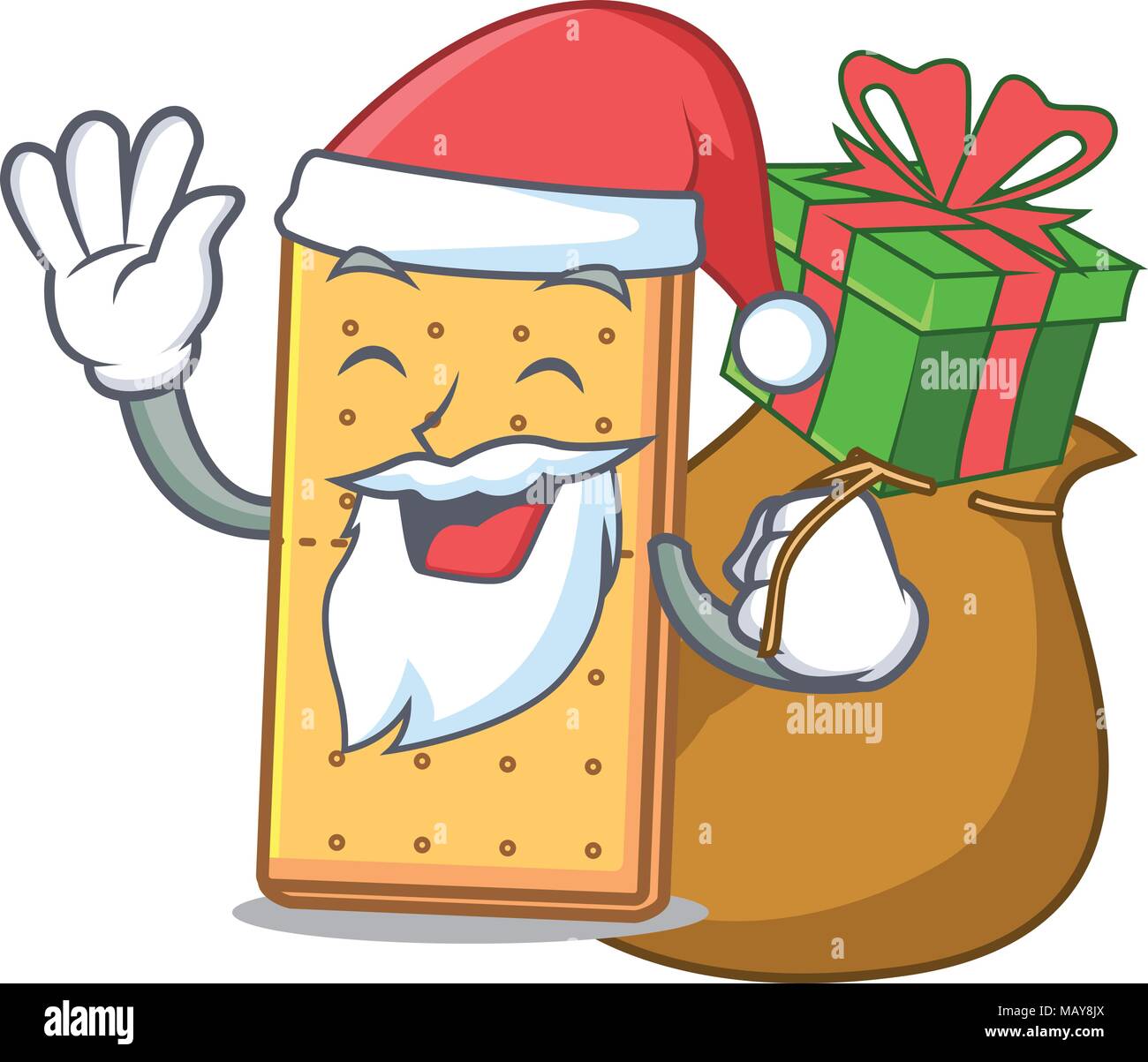 Santa with gift graham cookies mascot cartoon Stock Vector Image & Art ...