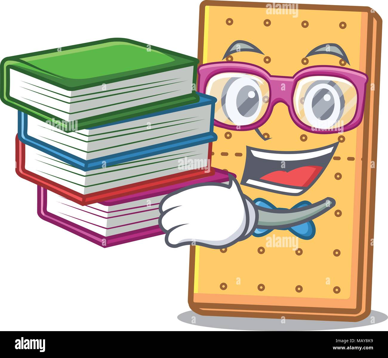 Student with book graham cookies mascot cartoon Stock Vector Image ...