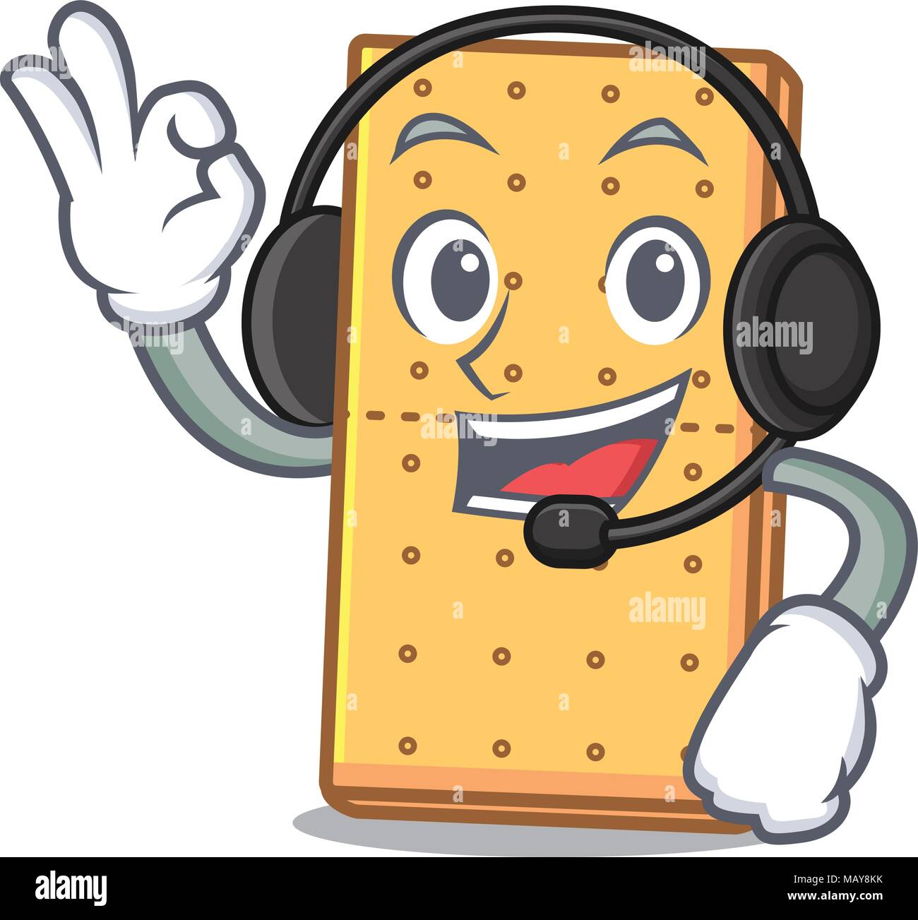 Headphone graham cookies mascot cartoon Stock Vector Image & Art - Alamy