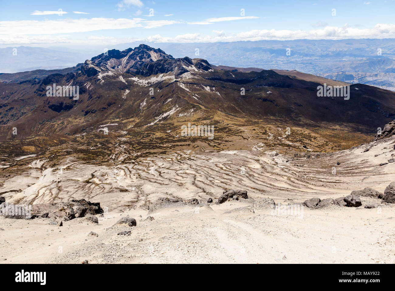 Slopes of the Guagua Pichincha volcano that descend towards the east ...