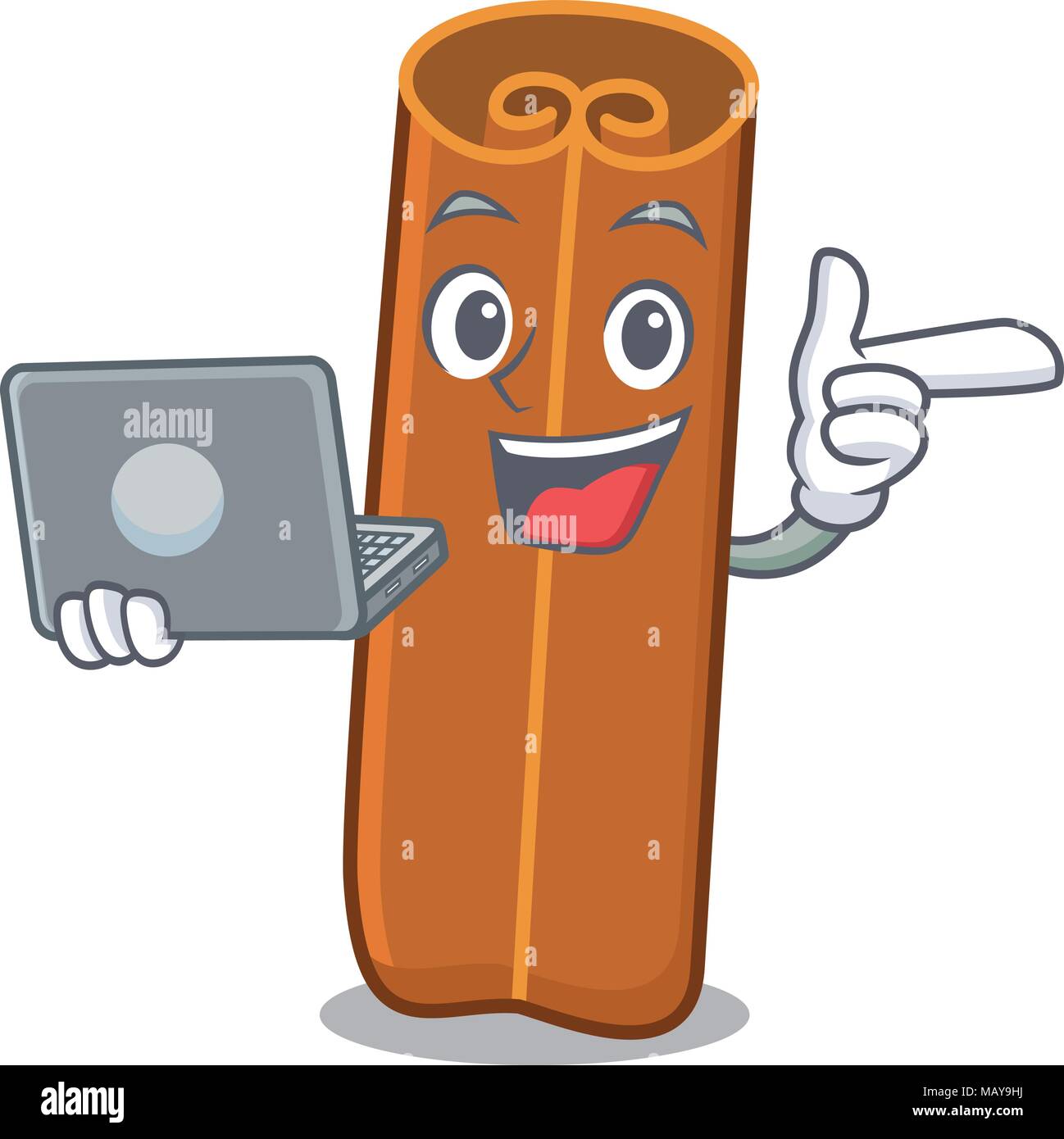 With laptop cinnamon character cartoon style Stock Vector Image & Art ...
