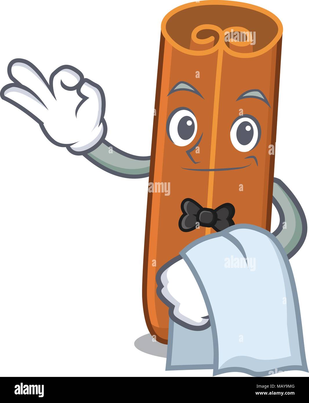 Waiter cinnamon mascot cartoon style Stock Vector Image & Art - Alamy