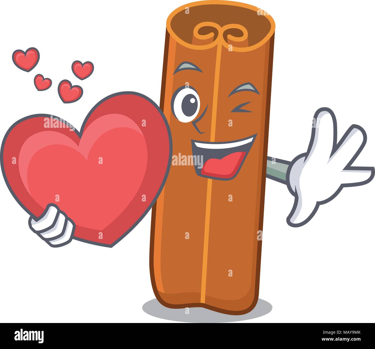 With heart cinnamon mascot cartoon style Stock Vector Image & Art - Alamy