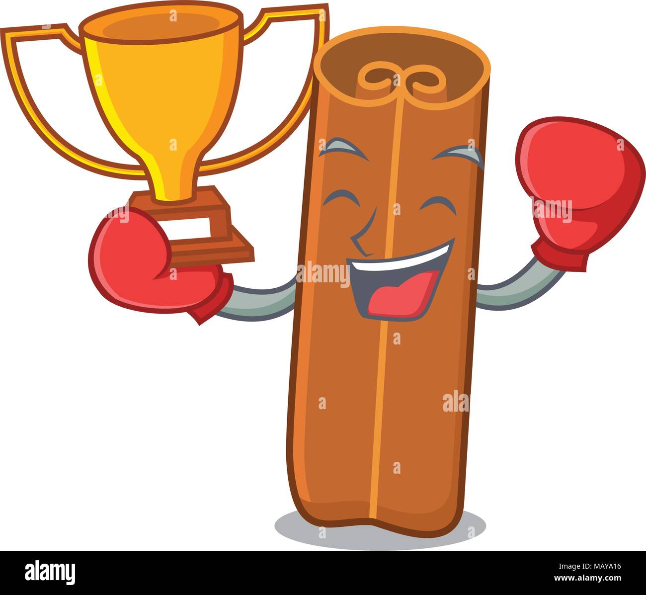 Boxing winner cinnamon mascot cartoon style Stock Vector Image & Art ...