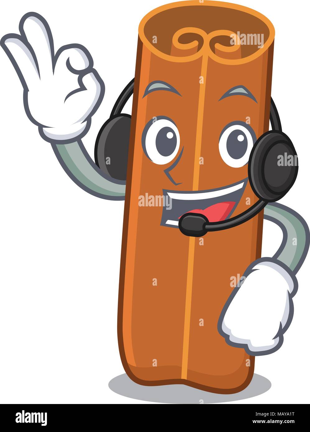 Headphone cinnamon mascot cartoon style Stock Vector Image & Art - Alamy