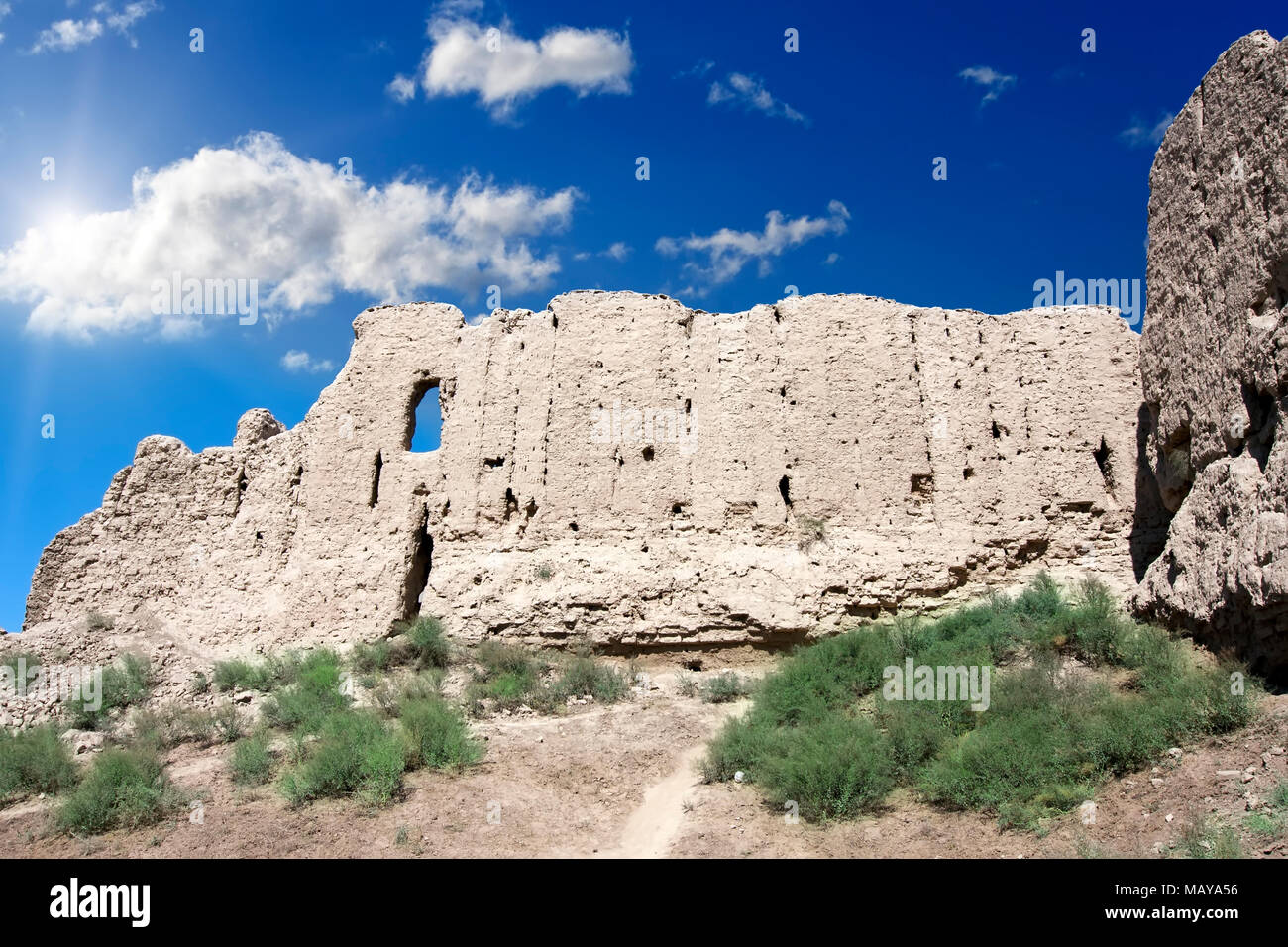 Kyzyl-kala fortress ruins (XII - XIII century) (Red fortress), ancient ...
