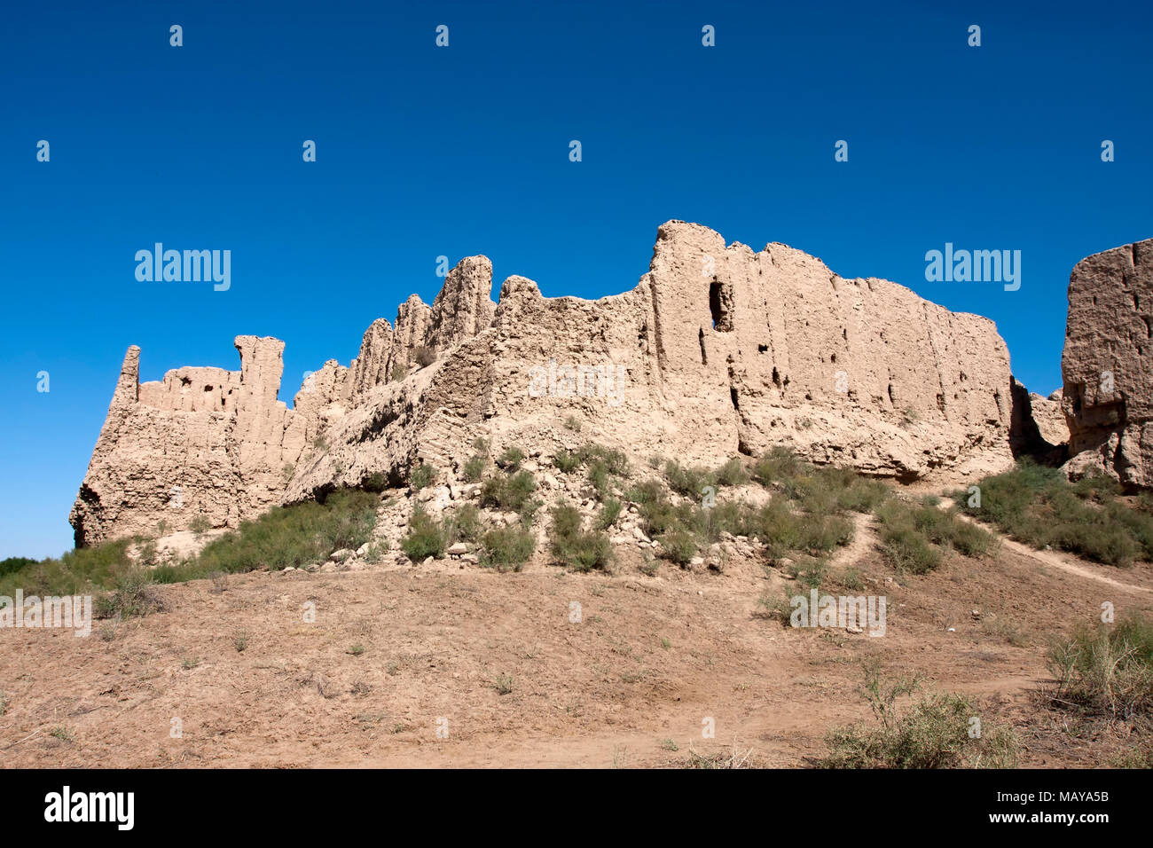 Kyzyl-kala fortress ruins (XII - XIII century) (Red fortress), ancient ...