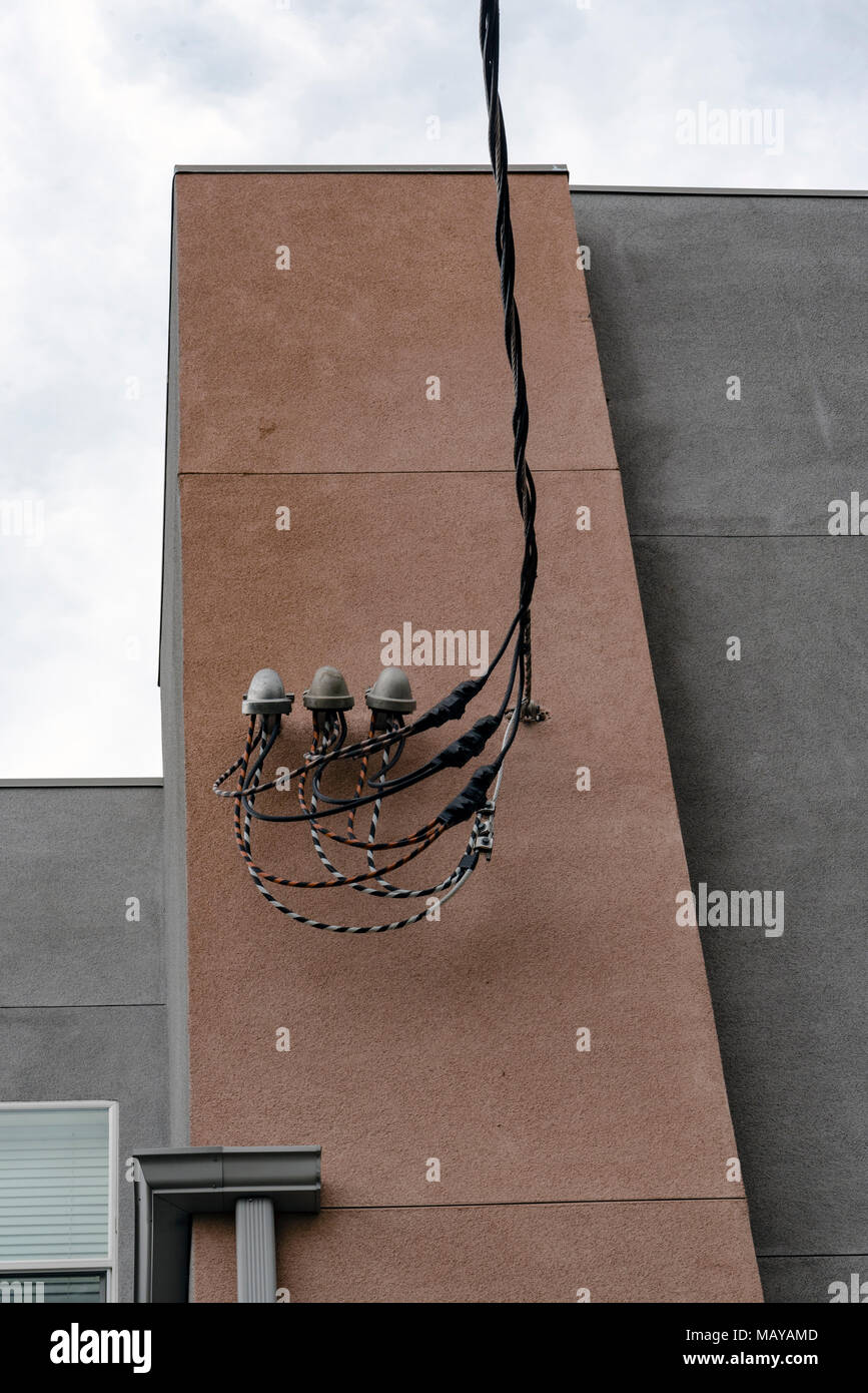 Electric power supply to building, Los Angeles, CA Stock Photo - Alamy