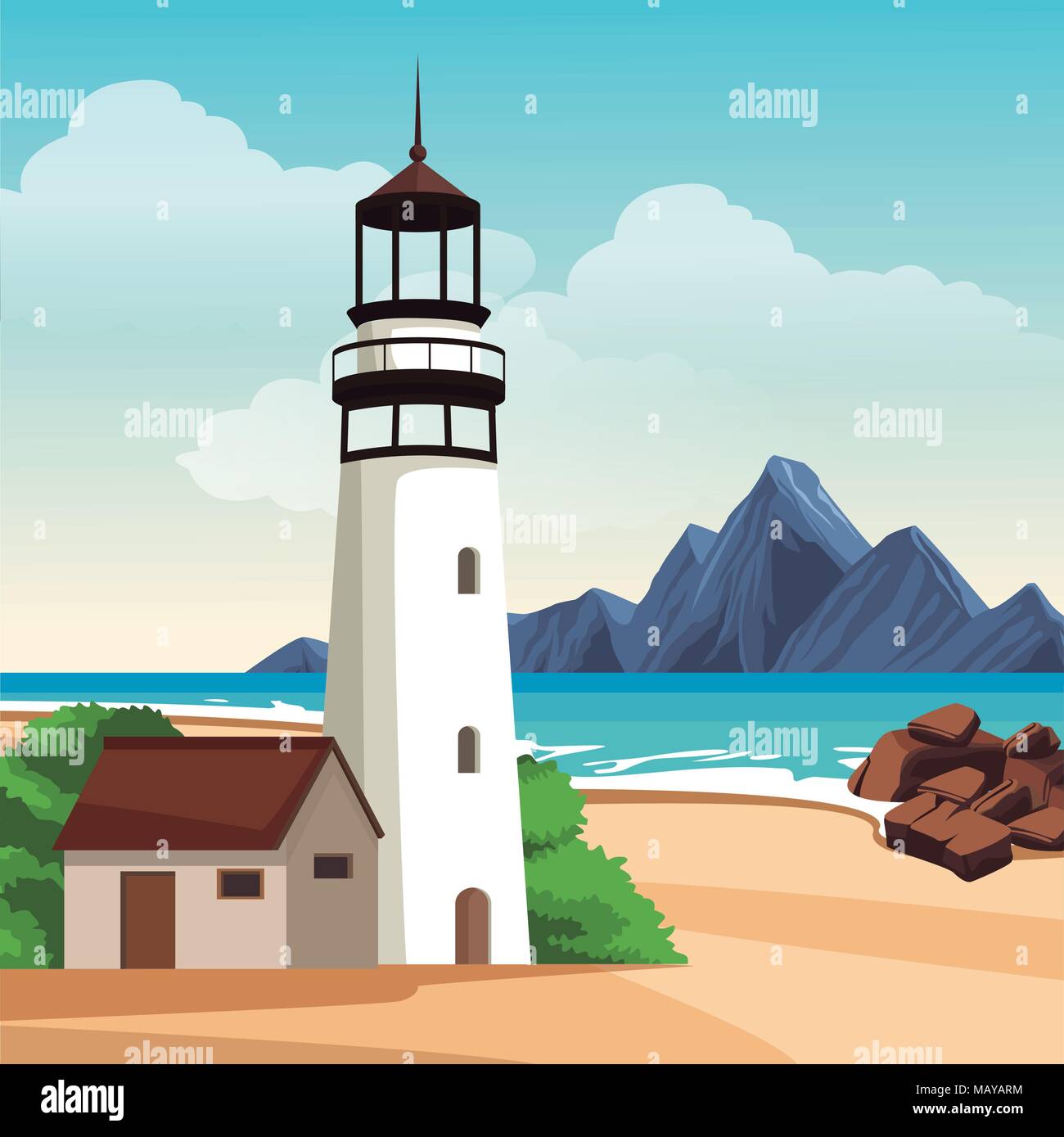 Beautiful island cartoon Stock Vector Image & Art - Alamy