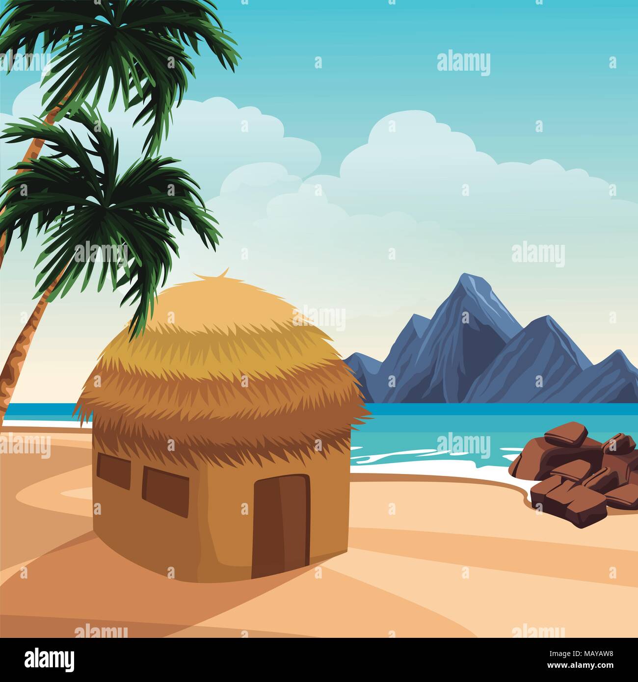 Beautiful island cartoon Stock Vector Image & Art - Alamy