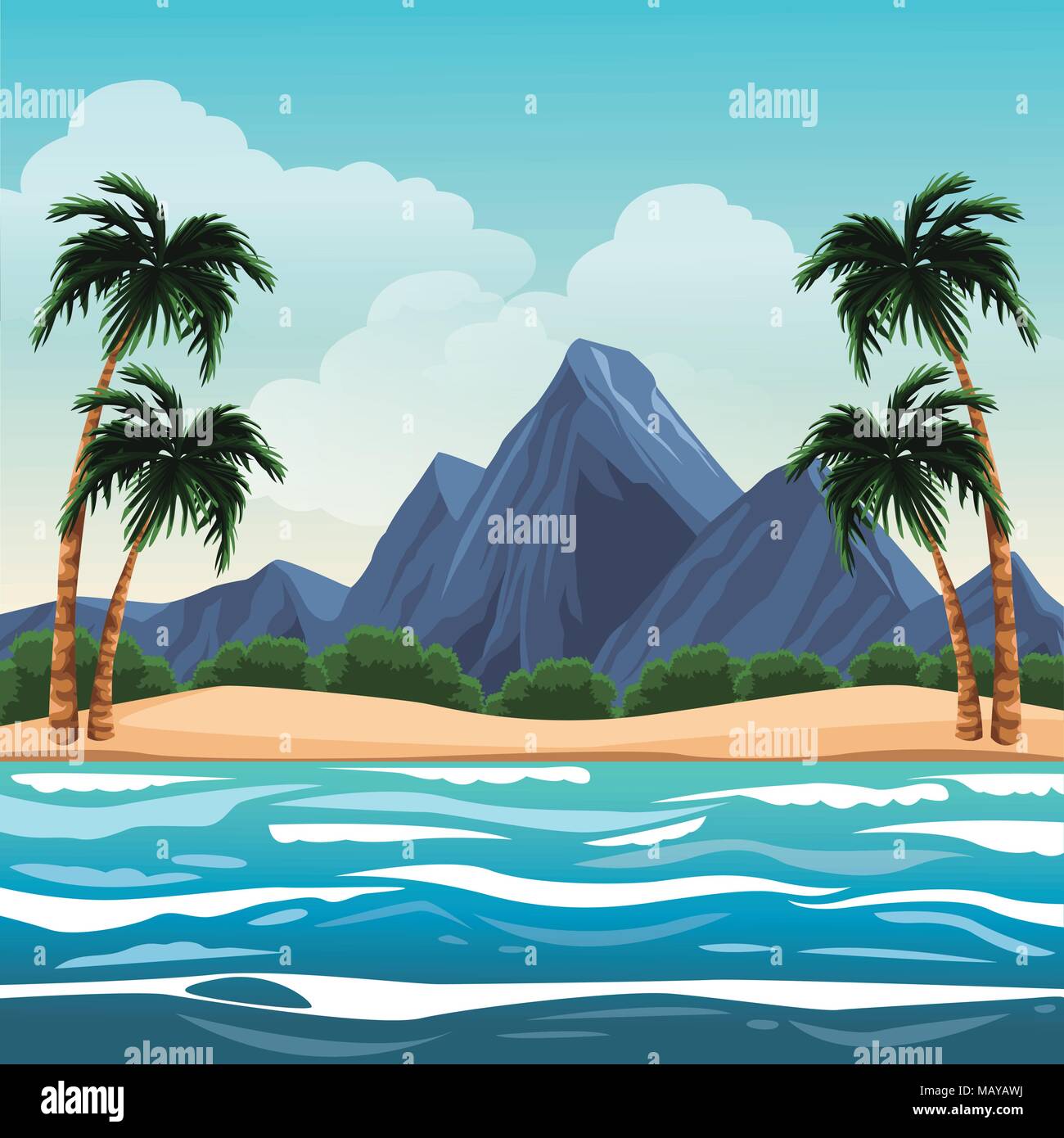 Beautiful island cartoon Stock Vector Image & Art - Alamy