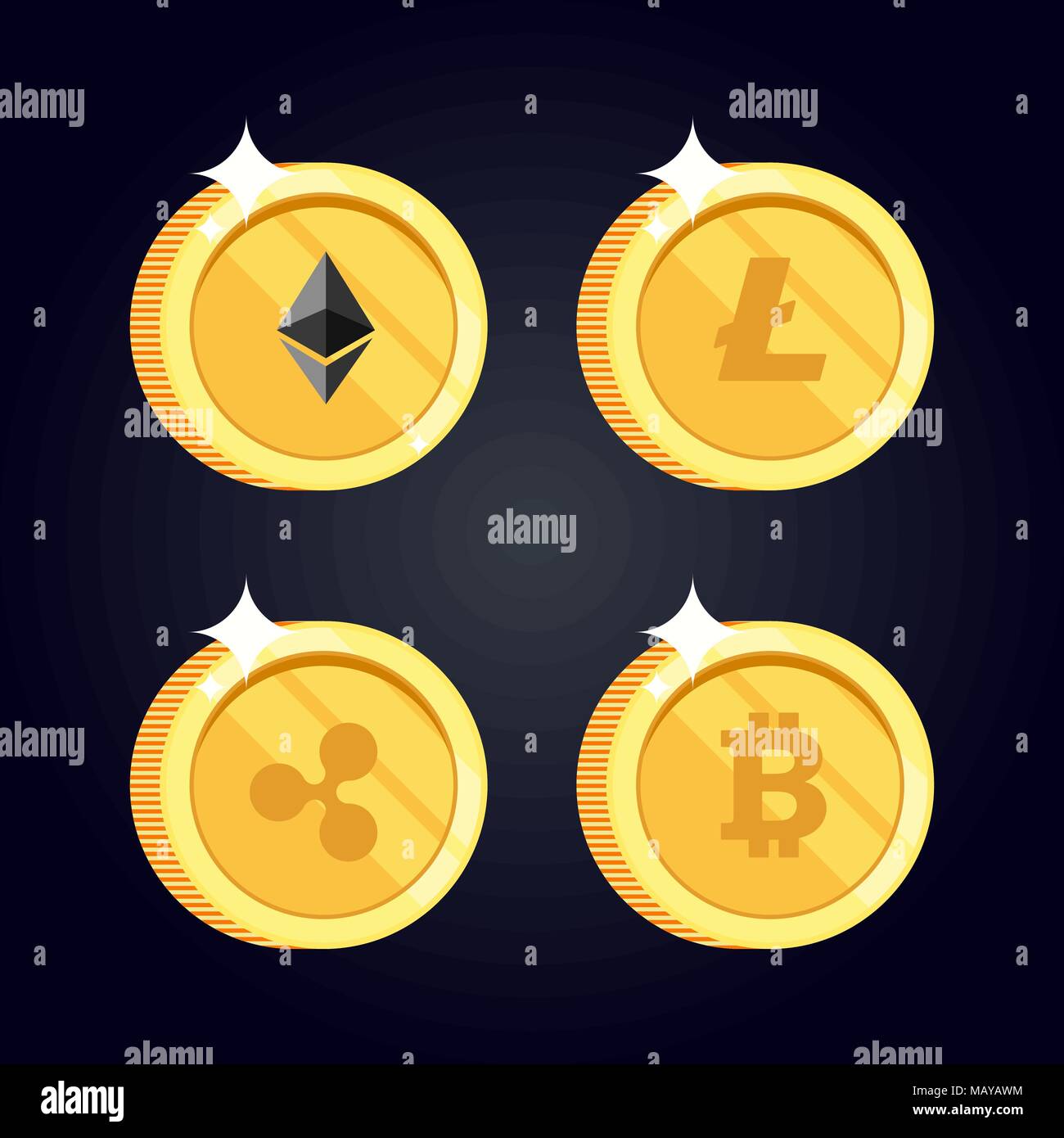 Coins falling vector illustration. Abstract coins dropping golden rain ...