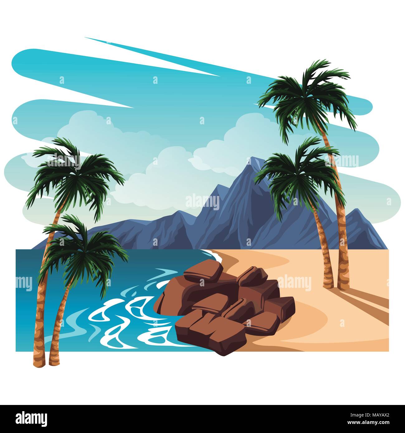 Beautiful island cartoon Stock Vector Image & Art - Alamy