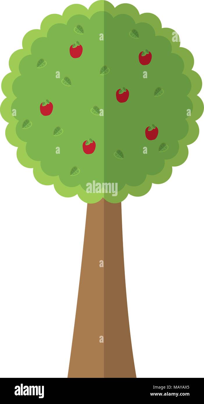nature tree design with apples fruits Stock Vector Image & Art - Alamy