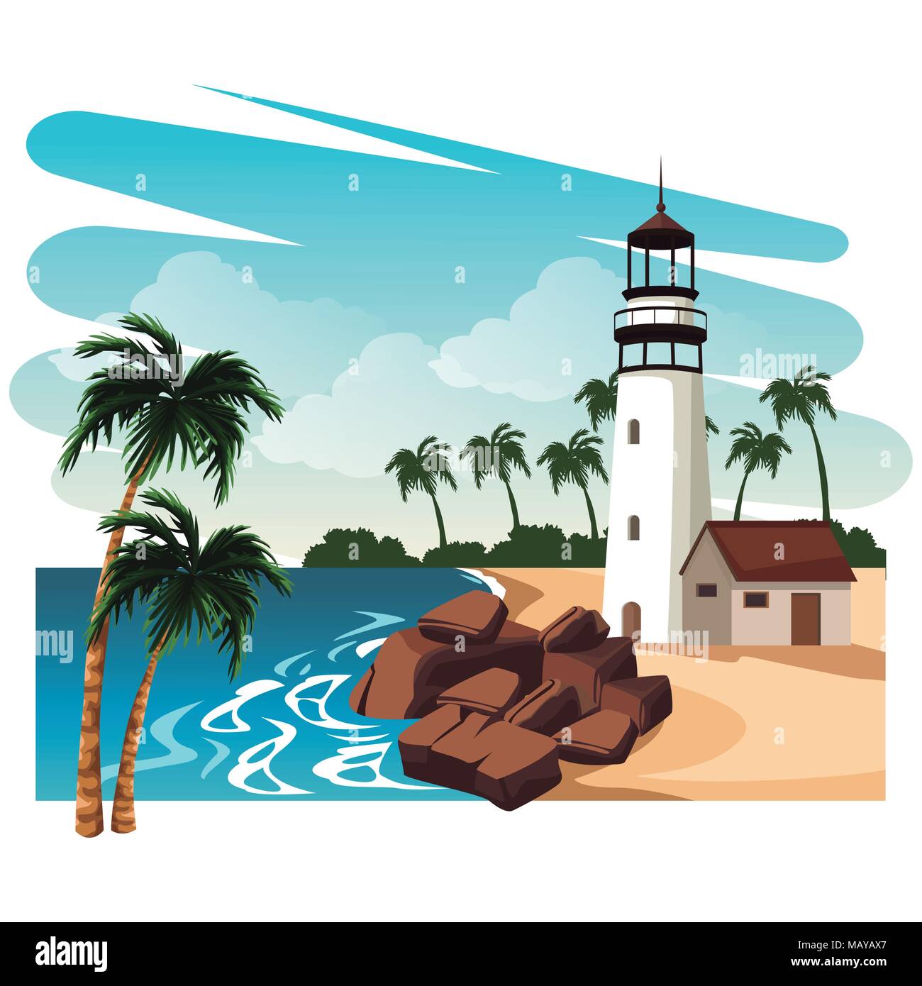 Beautiful island cartoon Stock Vector Image & Art - Alamy