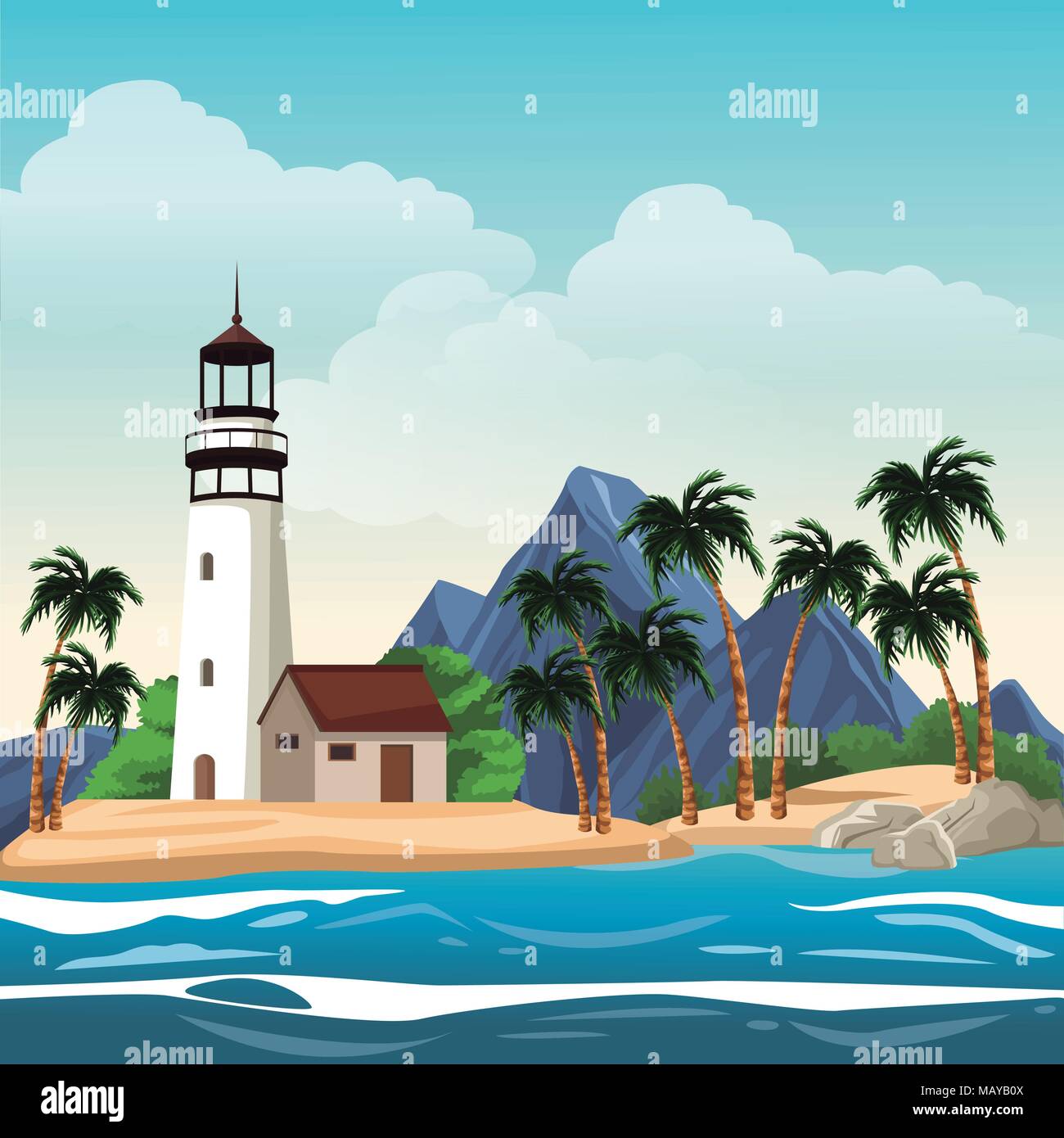 Beautiful island cartoon Stock Vector Image & Art - Alamy