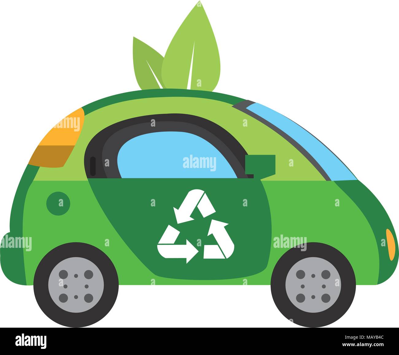 ecology car vehicle technology with leaves Stock Vector Image & Art - Alamy