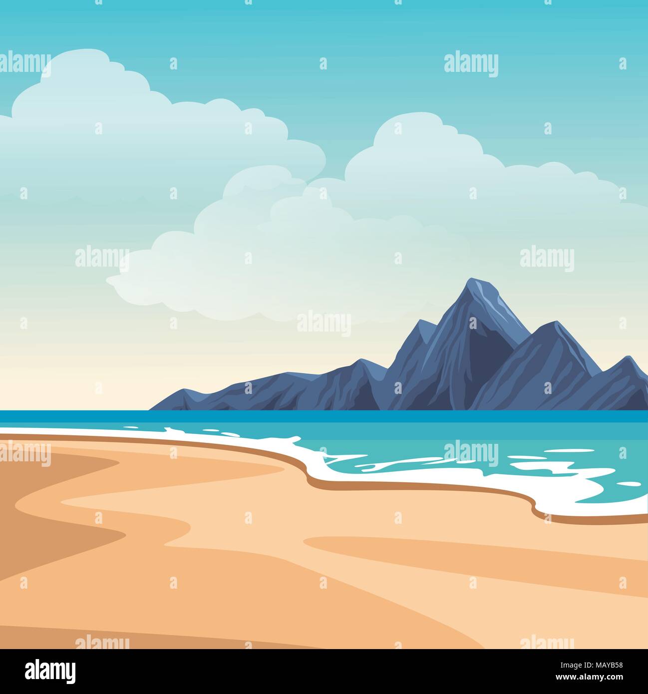 Beautiful island cartoon Stock Vector Image & Art - Alamy