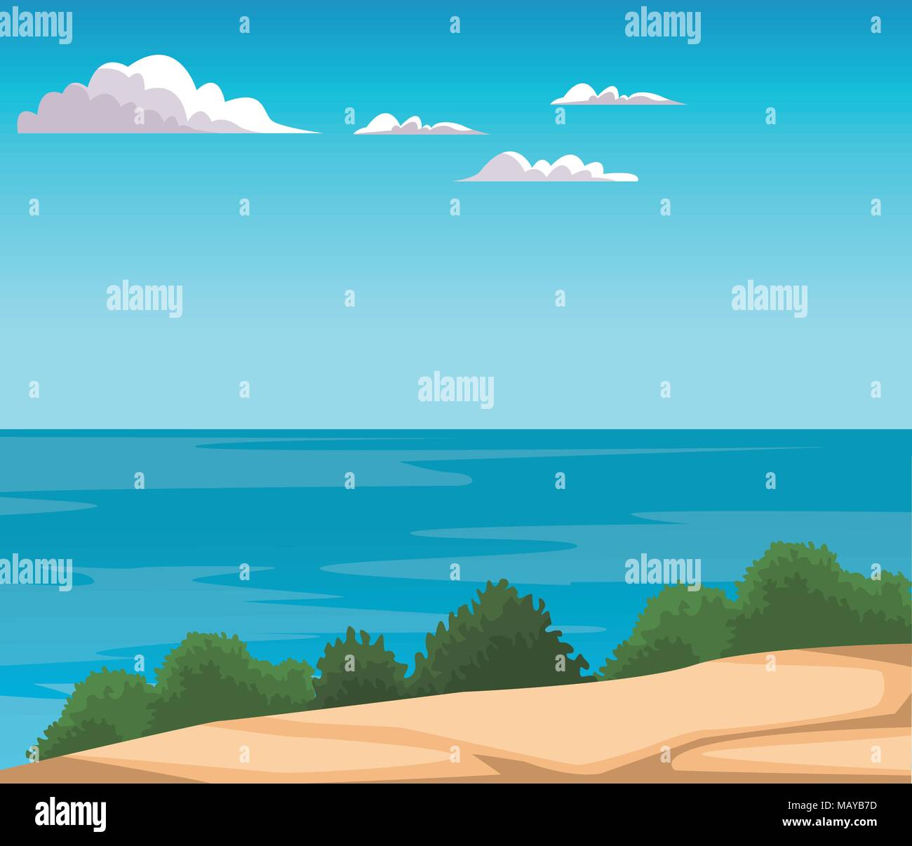 Beautiful island cartoon Stock Vector Image & Art - Alamy