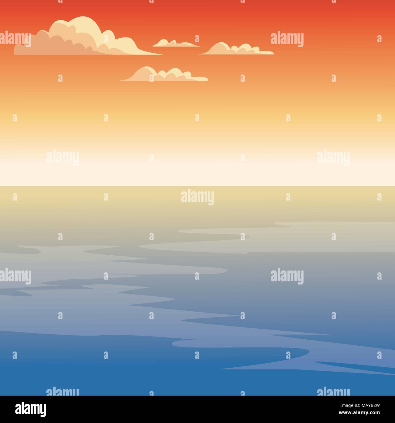 Beautiful seascape cartoon Stock Vector Image & Art - Alamy
