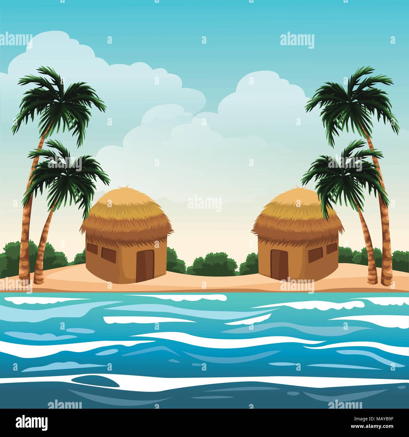 Beautiful island cartoon Stock Vector Image & Art - Alamy