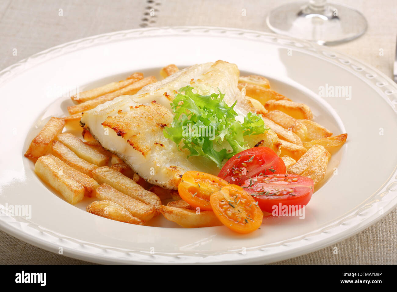 Cod and chips on white hi-res stock photography and images - Alamy