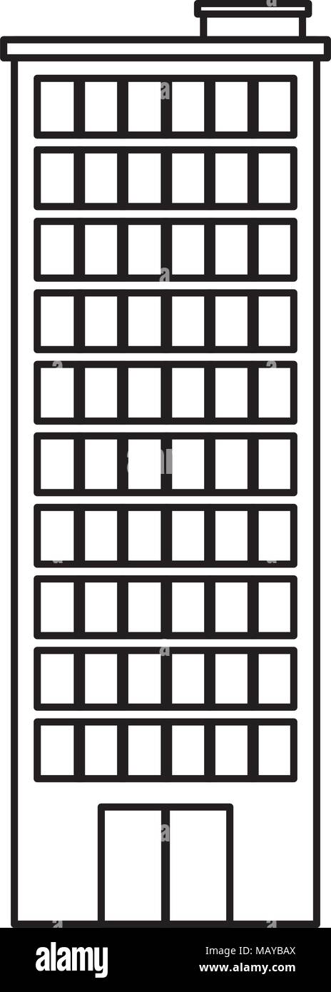 line city urban building architecture with windows Stock Vector Image ...