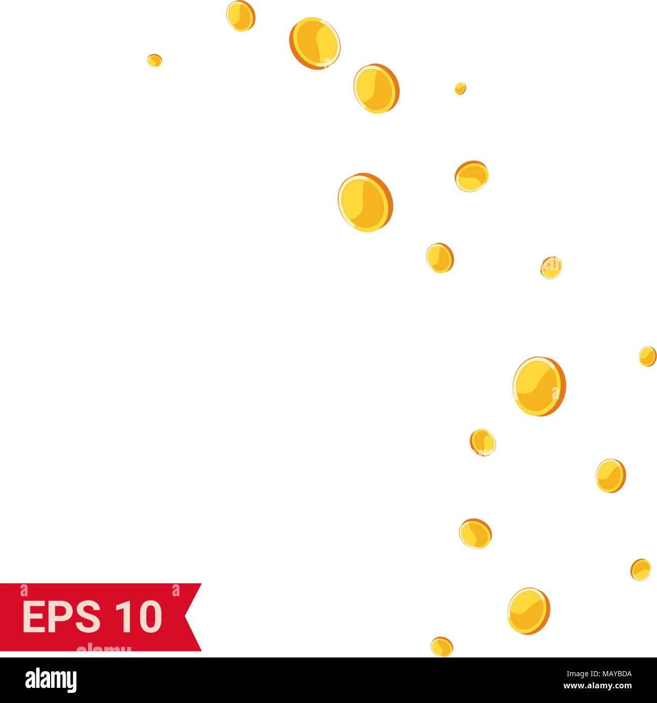 Coins falling vector illustration. Abstract coins dropping golden rain ...