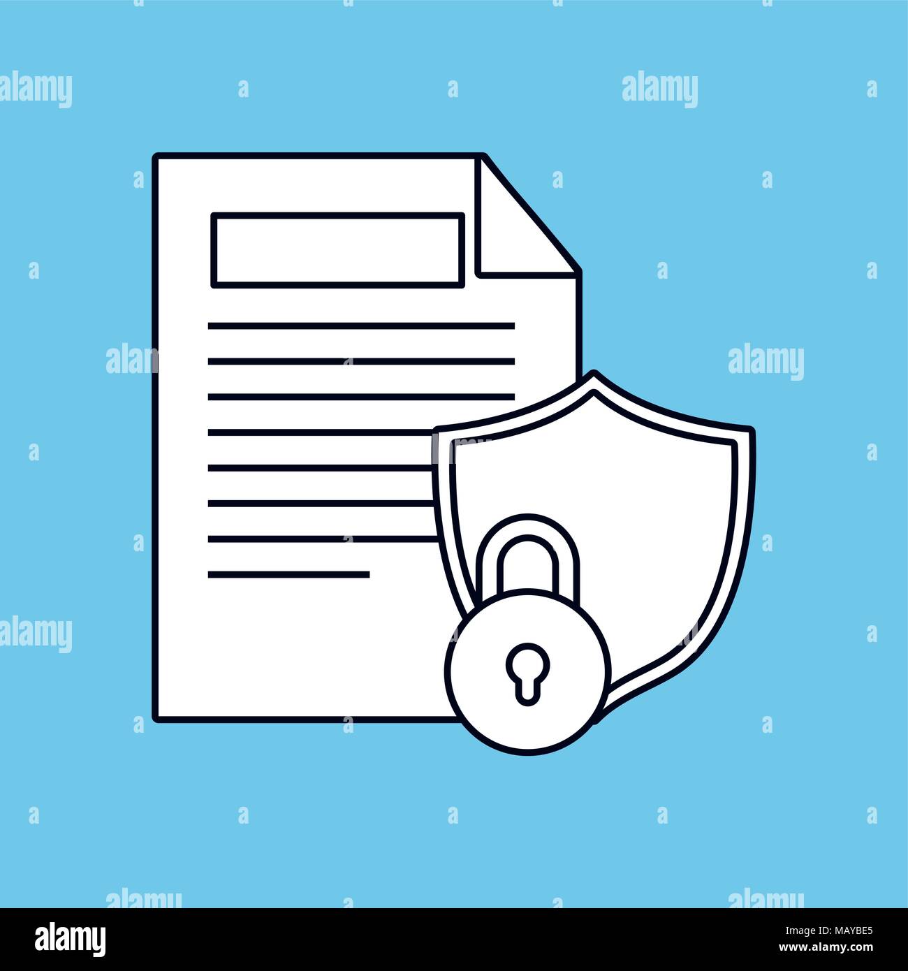 seo design with document page and shield over blue background, vector ...