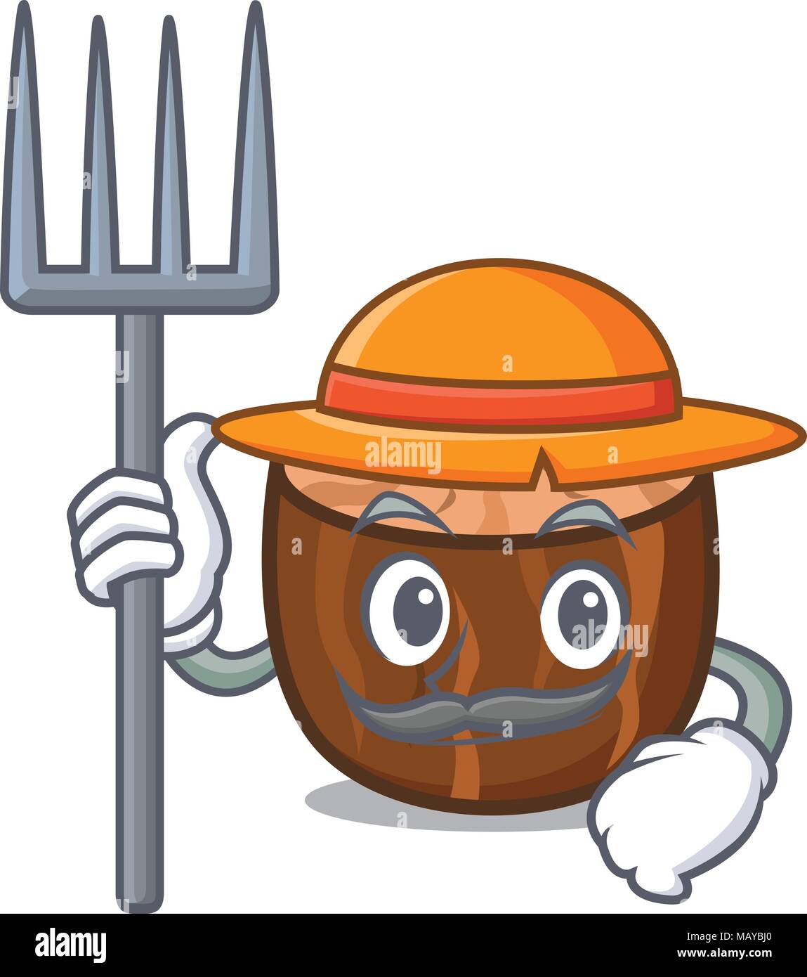 Farmer nutmeg character cartoon style Stock Vector Image & Art - Alamy