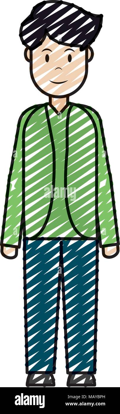 doodle man with casual clothes and haistyle design Stock Vector Image ...
