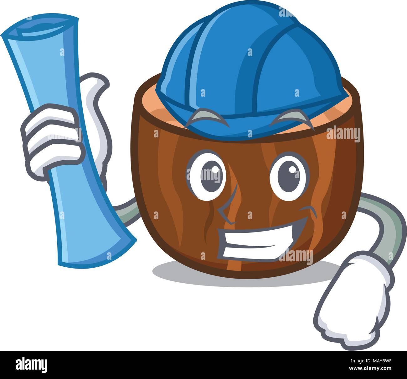 Architect nutmeg character cartoon style Stock Vector Image & Art - Alamy