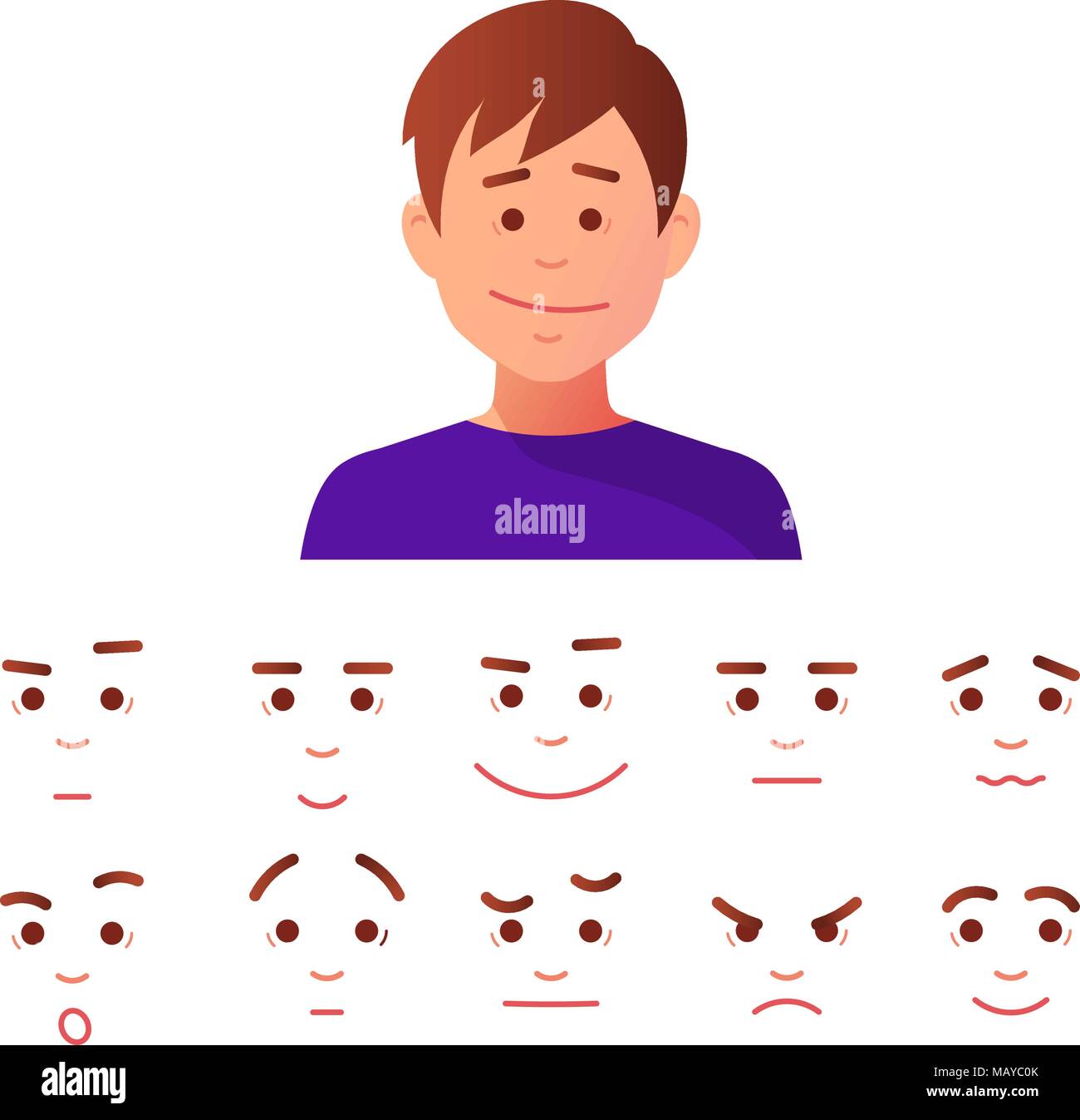 People cartoon avatars set. Guy and a girl. Smiling cartoons for the ...
