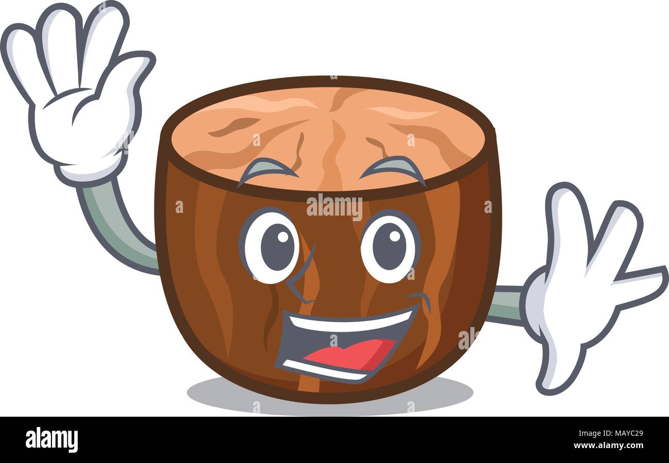 Waving nutmeg character cartoon style Stock Vector Image & Art - Alamy