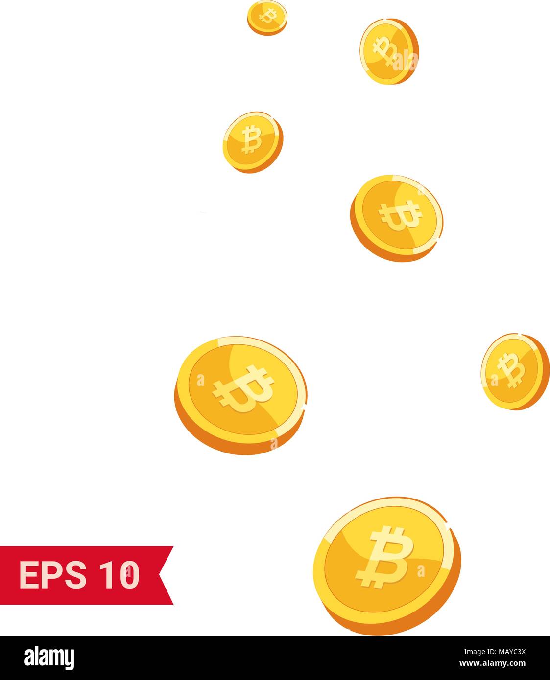 Coins falling vector illustration. Abstract coins dropping golden rain ...